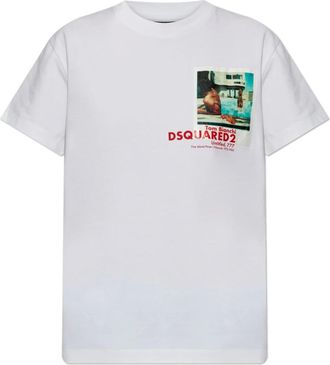 Dsquared2 Femme, Tops, Blanc, Taille: 34 FR T-Shirt Imprim&eacute;