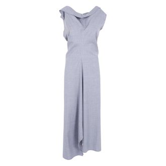 Victoria Beckham Robe midi ajust&eacute;e drap&eacute;e - Femme - Robes - Gris - Taille: 36 FR