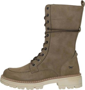Mustang Femme, Chaussures, Beige, Taille: 37 EU Bottes &agrave; lacets