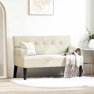 vidaXL vidaXL Banc Chesterfield Cr&egrave;me 112 x 65,5 x 75 cm Velours