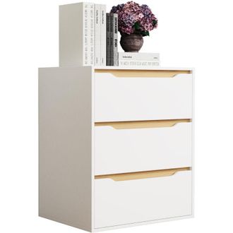 VCM Commode et sideboard Malira h. 78 x l. 65 x p. 48 cm Blanc/Hong Eiche