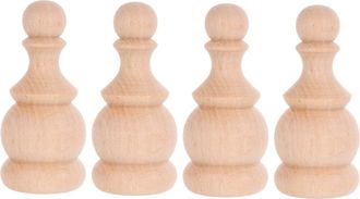 SOLUSTRE 4stücke Holzstangen-endstücke Holzdübel-endstücke Für Treppengeländer Bett Und Möbelrahmen Naturfarbene Massivholzaufsätze Zum Bemalen Oder Beizen