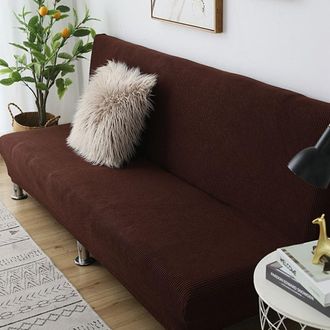 Generic Sofabezug Ohne Armlehnen Jacquard Plaid Einfarbig Stretch Antirutsch Sofa Schutz Schonbezug F&uuml;r Schlafsofa Bett Futonbezug Waschbar Schmutzabweisend(D