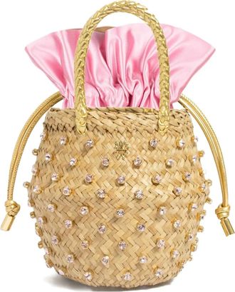 Le Nine Mini Nina Beuteltasche mit Kristallen - Nude