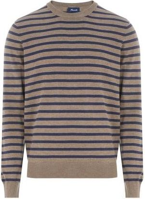 Fa&ccedil;onnable Pull ray&eacute; en coton et en soie