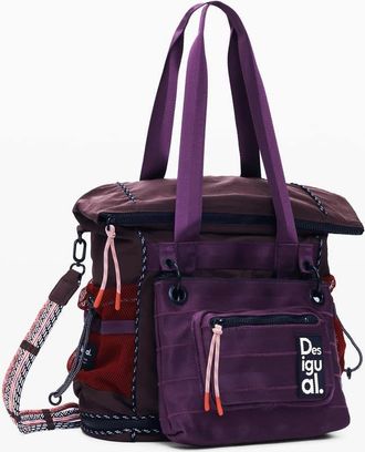 Desigual Grand sac &agrave; dos de voyage multipositions - Rouge et violet