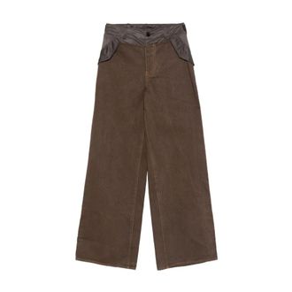 sacai Femme, Jeans, Brun, Taille: 42 FR Wide Jeans