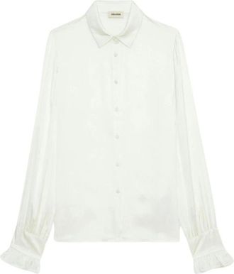 Zadig&Voltaire Femme, Blouses et Chemises, Blanc, Taille: 36 FR Thely Satin Shirt