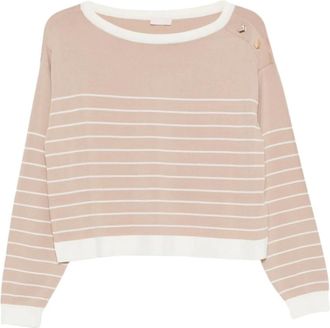 Liu Jo Femme, Pulls, Beige, Taille: 38 FR Pull ray&eacute;