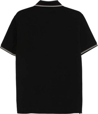 Emporio Armani Logo-Embroidered Cotton Polo - Black