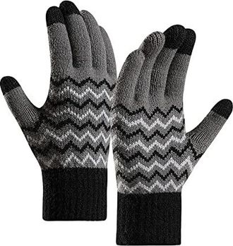 Generic Gants dhiver pour homme et femme - Gants dhiver chauds doubl&eacute;s en polaire pour &eacute;cran tactile - Gants thermiques pour femme - Couleur unie - Pour cycli