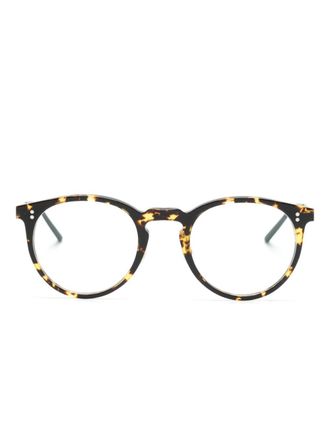 Oliver Peoples lunettes de vue rondes à effet écailles de tortue - Noir