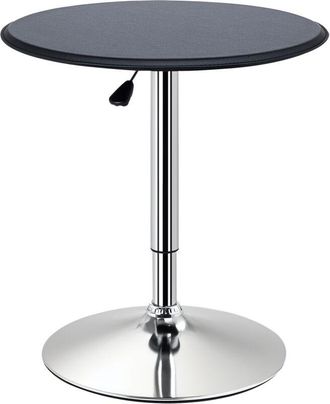 HOMCOM Table de Bar Table Bistro Mange-debout Chic Style Contemporain Table Ronde Hauteur r&eacute;glable 67-93 cm &Oslash; 63 cm Plateau pivotant 360&deg; m&eacute;tal
