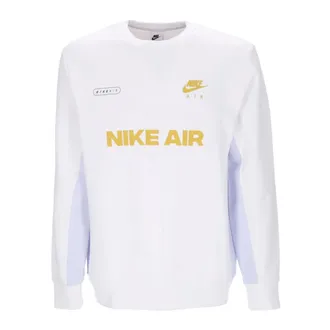 Nike Homme, Sweatshirts et sweats à capuche, Blanc, Taille: XL SweaT-shirt ras du cou en molleton brossé