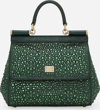 Dolce & Gabbana Henkeltasche Sicily Mittelgroß - Frau Handtaschen Grün Onesize