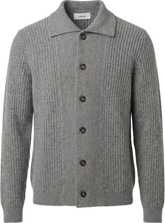 Lardini Homme, Pulls, Gris, Taille: S Cardigan Tricot Col Chemise Boutonn&eacute;