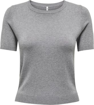 Only Damen Onlvenice Life Ss O-Neck Nca KNT, Light Grey Melange, X-Small