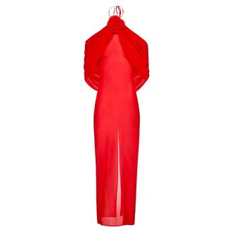 Magda Butrym Elegantes- langes Neckholder-Kleid - - Dresses - Damen - Rot - XS