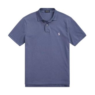Ralph Lauren Homme, Tops, Bleu, Taille: M Polo en coton avec logo Slim Fit