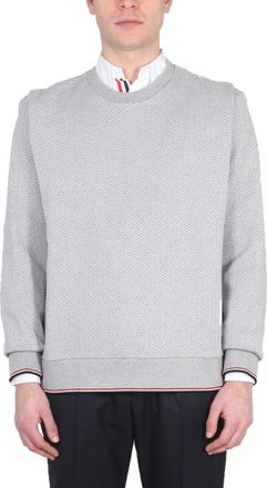 Thom Browne Herringbone Jersey Cotton Sweatshirt - Gray