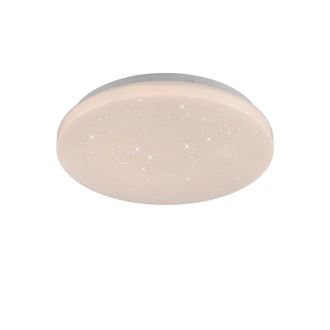 Licht-Erlebnisse LED Deckenlampe Wei&szlig; Schlafzimmer &Oslash;22 cm rund 3000 K 1150 lm Sternenhimmel Funkeln gem&uuml;tlich wohnlich blendarme Deckenleuchte Nachthimmel VALKEN