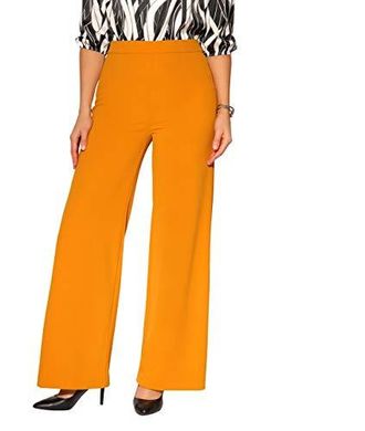 Krisp Pantalon Jambe Evasée, Moutarde, 46, (3094-MSTD-18)
