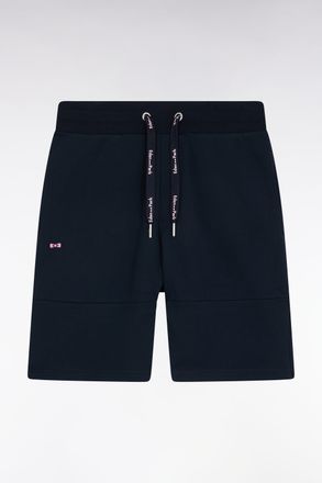 Eden Park Short En Molleton Coton Marine D&eacute;tails Roses Coupe D&eacute;contract&eacute;e