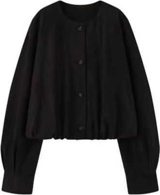 Generic Vestes d&eacute;contract&eacute;es pour femmes, manteau court &agrave; la mode pour lautomne, v&ecirc;tements dext&eacute;rieur pour le style urbain quotidien 2026, Noir, XS