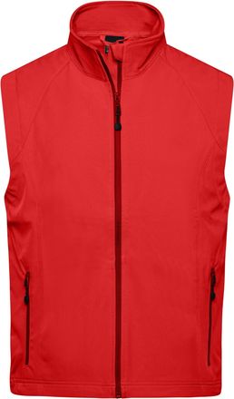 James & Nicholson Herren Softshell Weste - Praktische Weste aus elastischem Softshell | Farbe: red | Grösse: 3XL