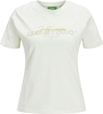 Jack & Jones Jxamy Reg SS Tee JRS T-Shirt, Blanc cassé, M Femmes