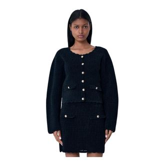 Ganni Femme, Pulls, Noir, Taille: 42 FR Cardigan au crochet