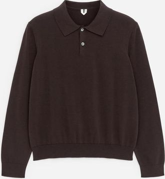 Arket Poloshirt Aus Baumwolle -Braun