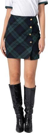 Kocca Femme, Jupes, Multicolore, Taille: 34 FR Short Jupe &agrave; Carreaux Boutonn&eacute;e