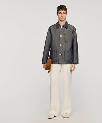 Sandro Worker-Jacke in Denim-Optik