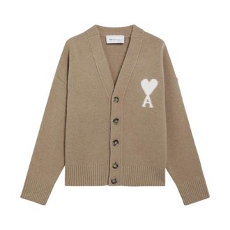 Ami Cardigan col en V Quota - Femme - Pulls - Beige - Taille: 40 FR