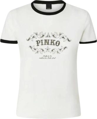 Pinko Pinko, Femme, Tops, Blanc, Taille: 38 FR Imperia T-shirt