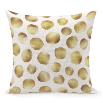 Generic Zierkissenbez&uuml;ge Aquarell Mit Goldenen Punkten Und Polka-Aquarell Kissenbezug Dekorative Sofakissenh&uuml;llen Weich Kissenh&uuml;lle for Esszimmer Bett Heimdek