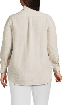 Lands End Leinenbluse, Damen, Größe:48-50 plus, Weiß, Leinen, by Lands End