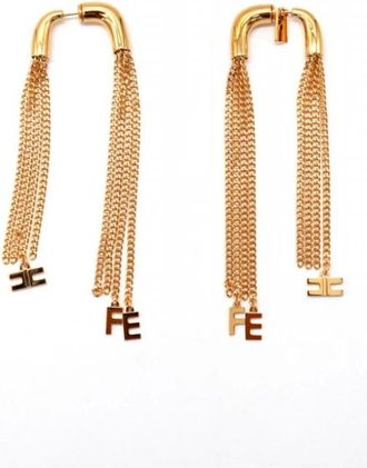 Elisabetta Franchi Femme, Accessoires, Jaune, Taille: ONE Size Or-01A-46E2-V320 Boucles doreilles pendantes