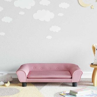 vidaXL Canap&eacute; pour enfants rose 70x45x26 cm velours vidaXL