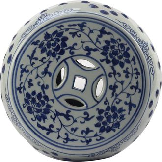 Oriëntique Keramik Hocker Blau Weiß Drache Porzellan B33xH45cm China Keramik Gartenhocker Porzellan Glasierte Keramik Stool Chinesische Hocker Drum Garden Stool