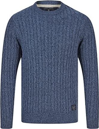 Tokyo Laundry Pull &agrave; col rond en tricot torsad&eacute; &eacute;pais pour homme, Denim Twist, M