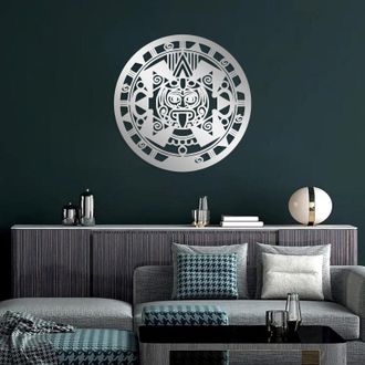 Generic Metallwandkunst, Metalldekor, Dekoration, Vintage-Dekor, Dekoration, Dekoration im indigenen Stil, runde Dekoration, Kunst f&uuml;rs Wohnzimmer (Silber, 39