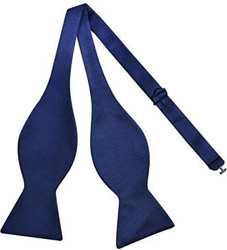 Alizeal Noeud Papillon en Polyster Soie pour Homme-Bleu Marine