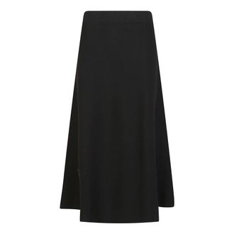 P.A.R.O.S.H. Schwarzer Wollmischung Ausgestellter Rock - - Skirts - Damen - Schwarzk - M