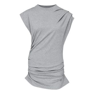 Ganni Top aus drapiertem Jersey - - Tops - Damen - Grau - M