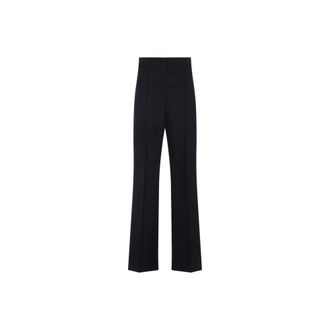 Prada High-Waisted Flared Hosen - - Trousers - Damen - Blau - S