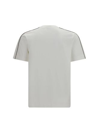Burberry Mens Cotton T-Shirt With Embroidered Logo Chalk T-Shirts And Polos