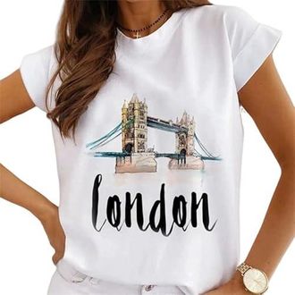 Keephen Paris Tour Eiffel Impression 3D Femmes T-Shirt Manches Courtes Tops Col Rond Pullover Vacances Blouse Tees