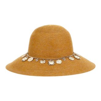 Guess Hut mit breiter Krempe und Charm-Detail - - Accessories - Damen - Gelb - ONE SIZE